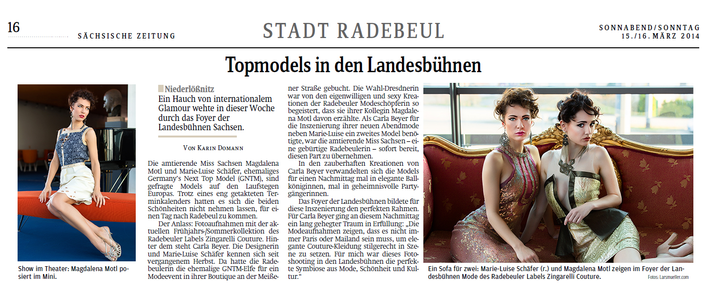 Magdalena Motl (Miss Sachsen 2011 und 2014) und Marie-Luise Schäfer ...